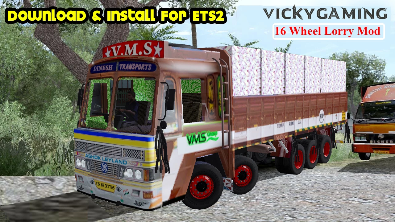 Ashok LeyLand Lorry (16 Wheels) Lorry mod ETS2 - ETS 2