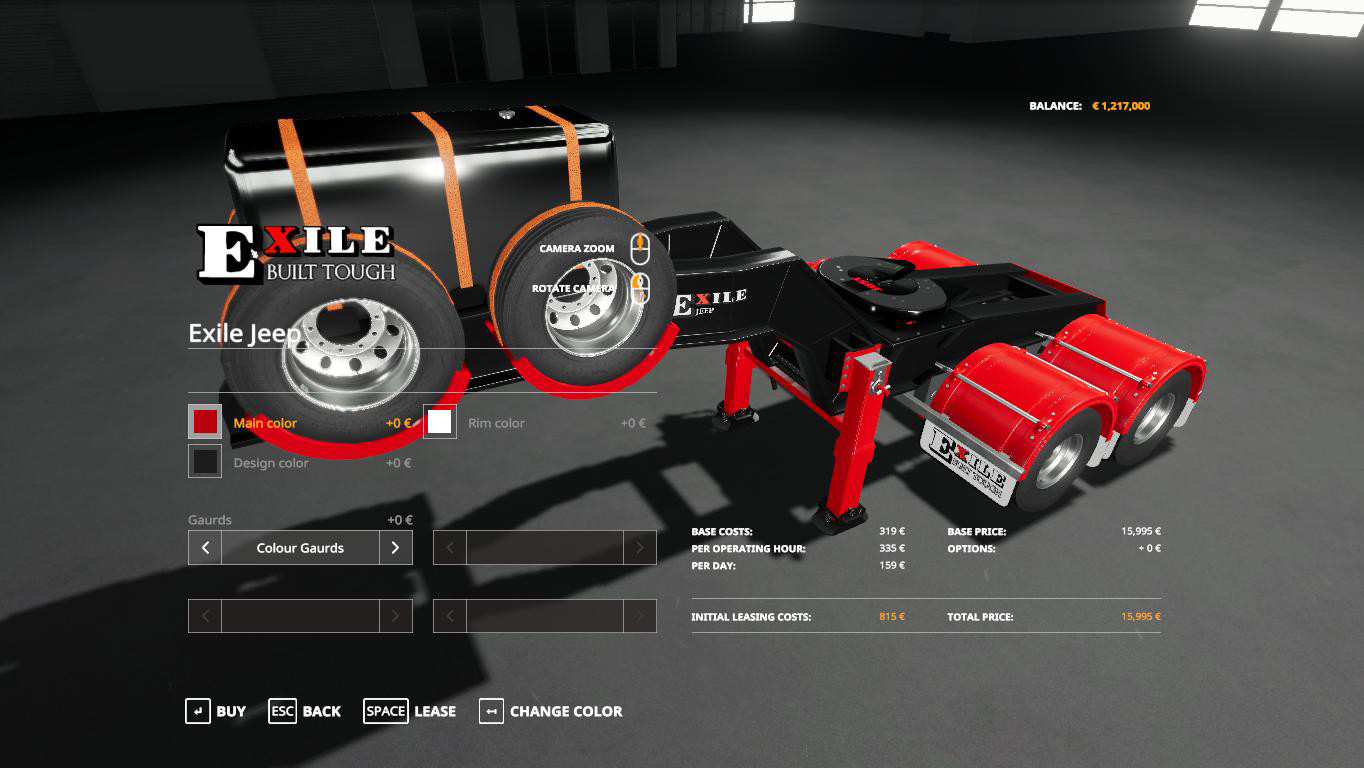 Exile Low Loader With Jeep 1.0 - FS 19