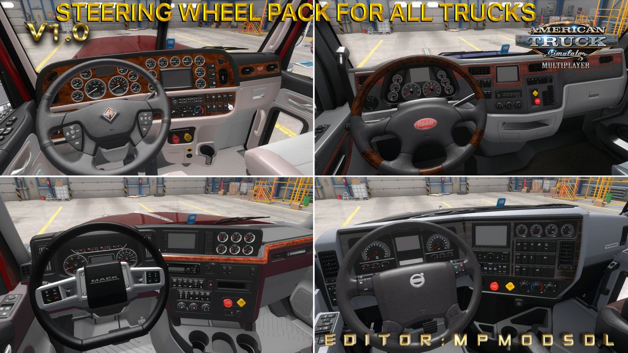 Steering Wheel Pack For All Trucks For ATS Multiplayer 1.37 And 1.38 v1 ...