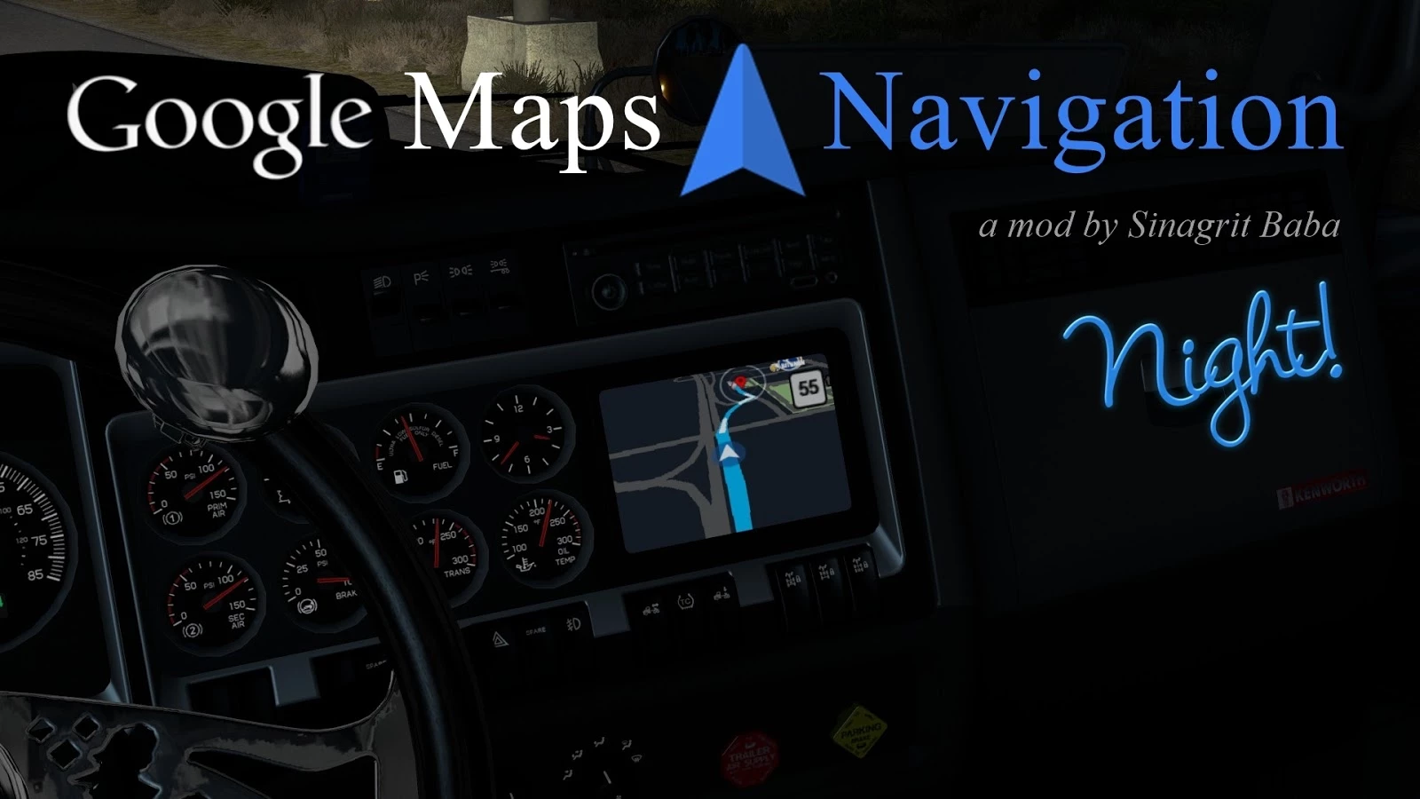 Google Maps Navigation Night Version v2.3 - ATS