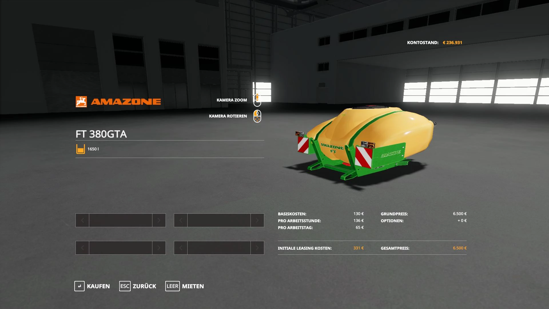 Amazone Fronttank Fendt F 380 GTA v 1.0.1 - FS 19
