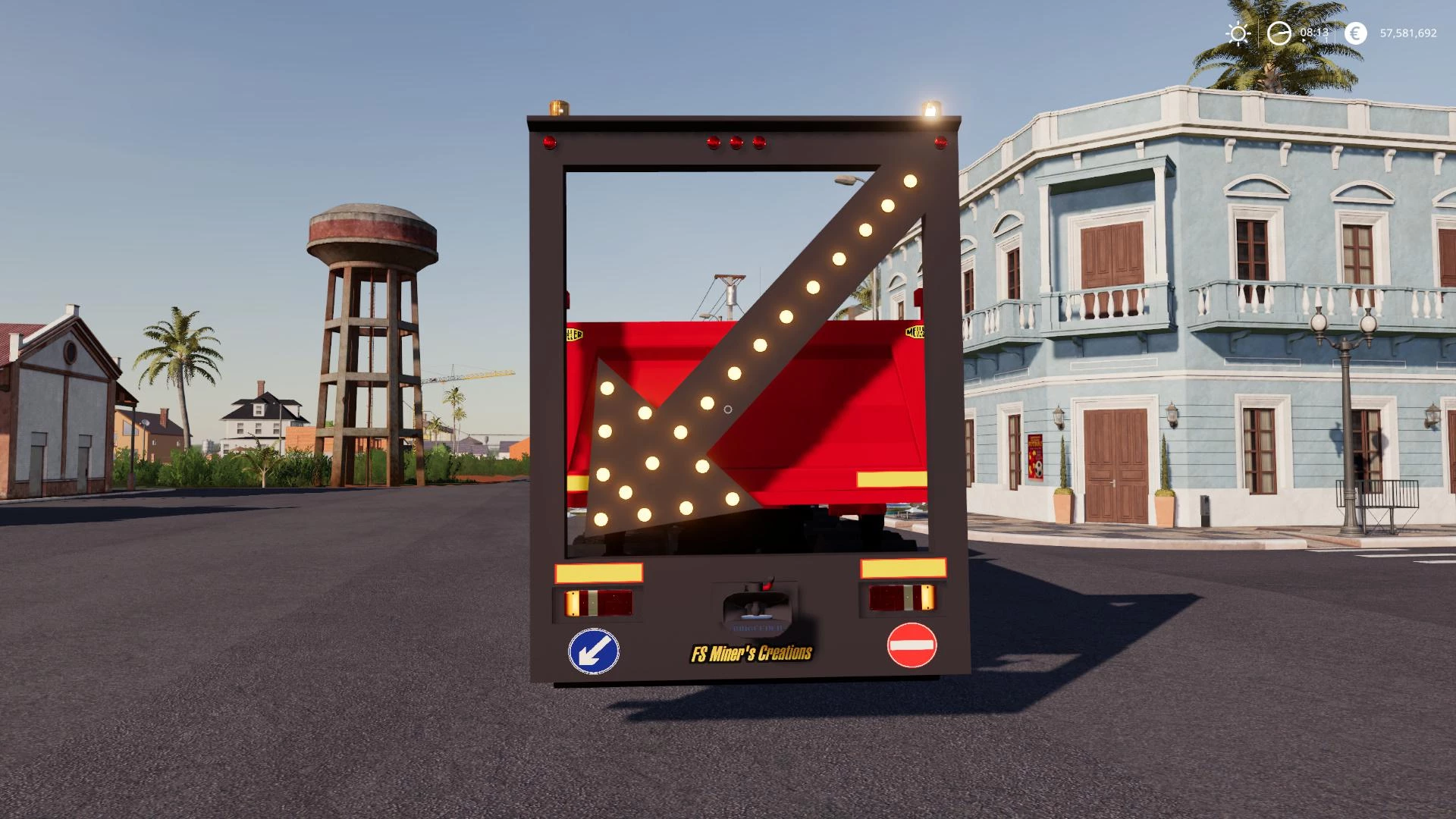 Public works Rear Sign For Trucks v 1.0 - FS 19