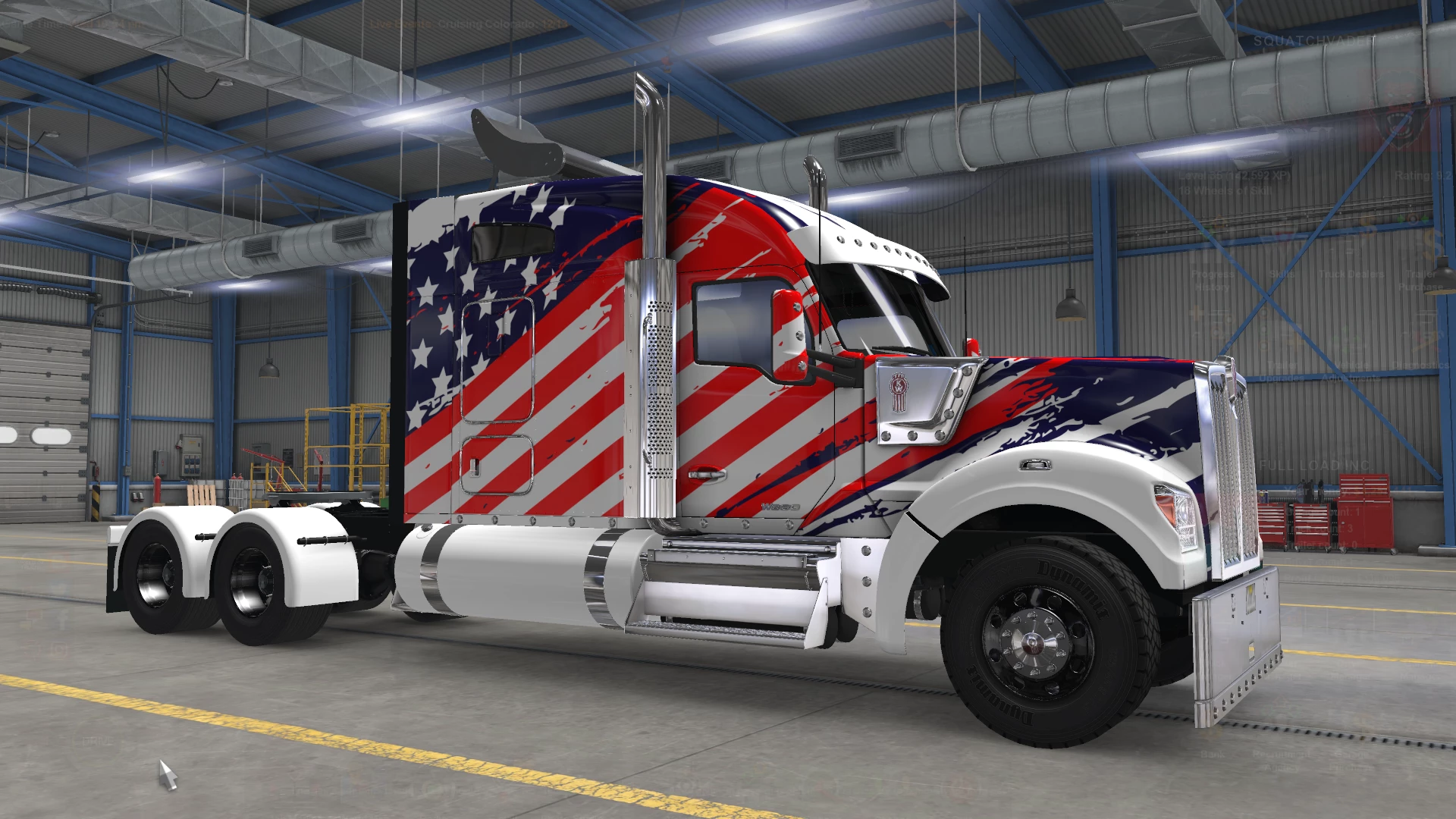 Kenworth W990 American Flag Paint V1 - ATS