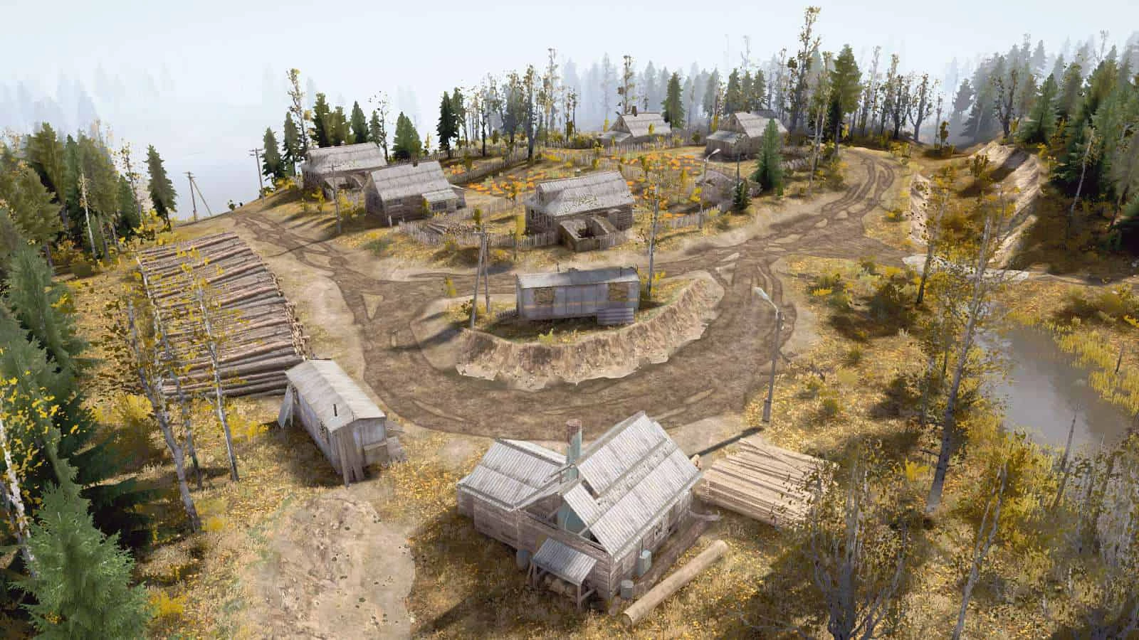 The sandy spit of the river Map 1 - MudRunner