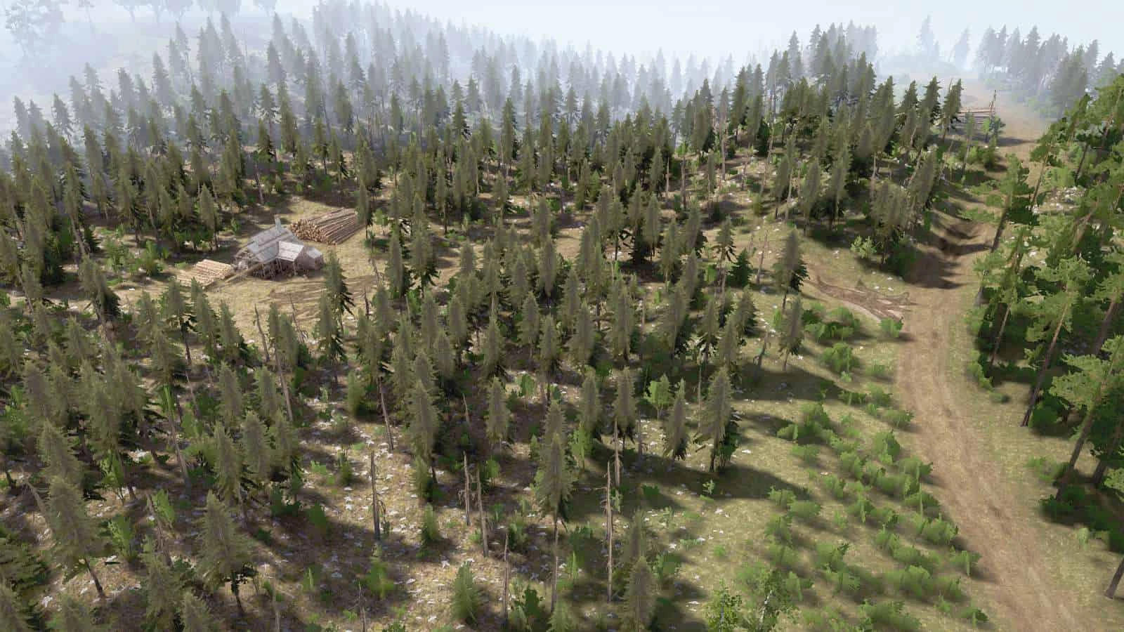 Fields and forest Map 1 - MudRunner