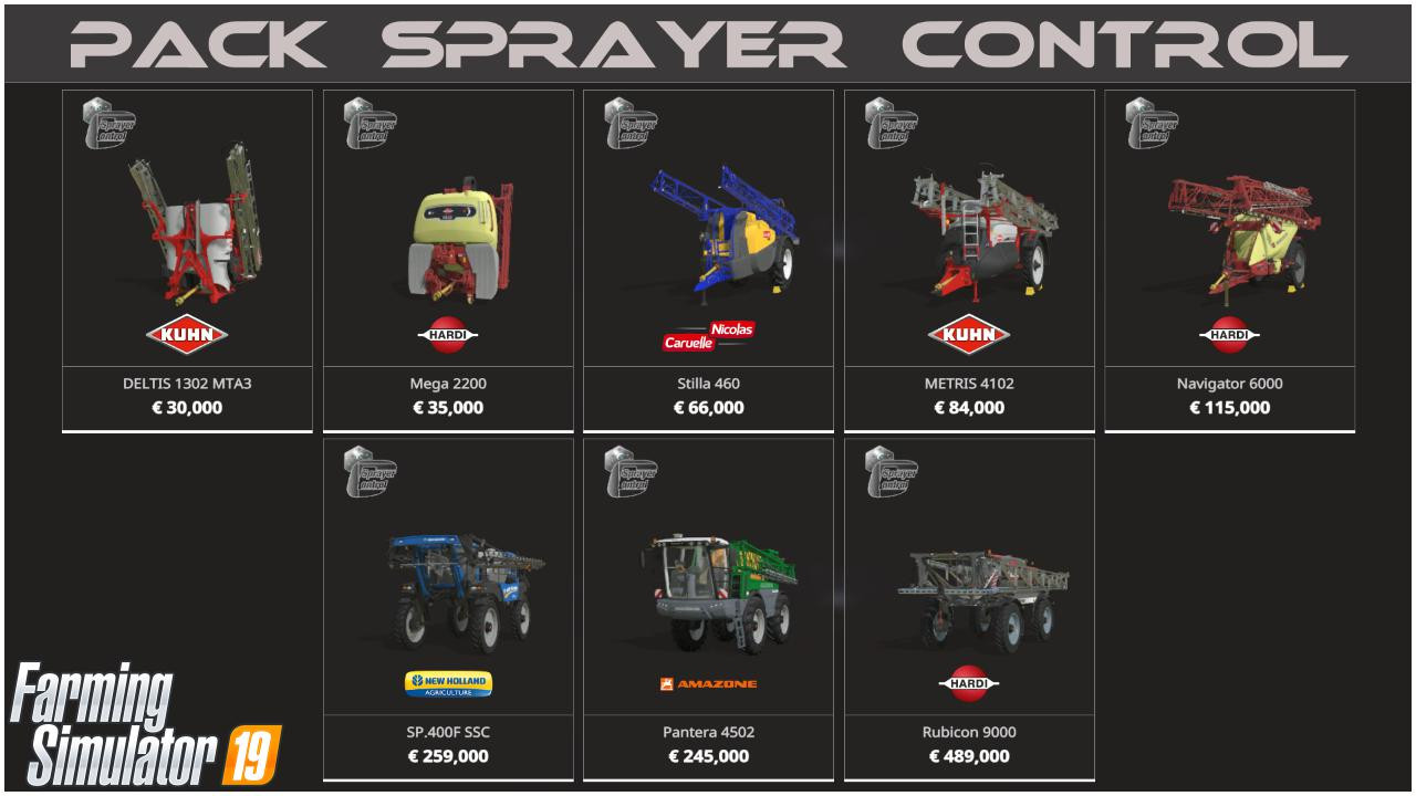 Pack sprayer control v 1.0 - FS 19