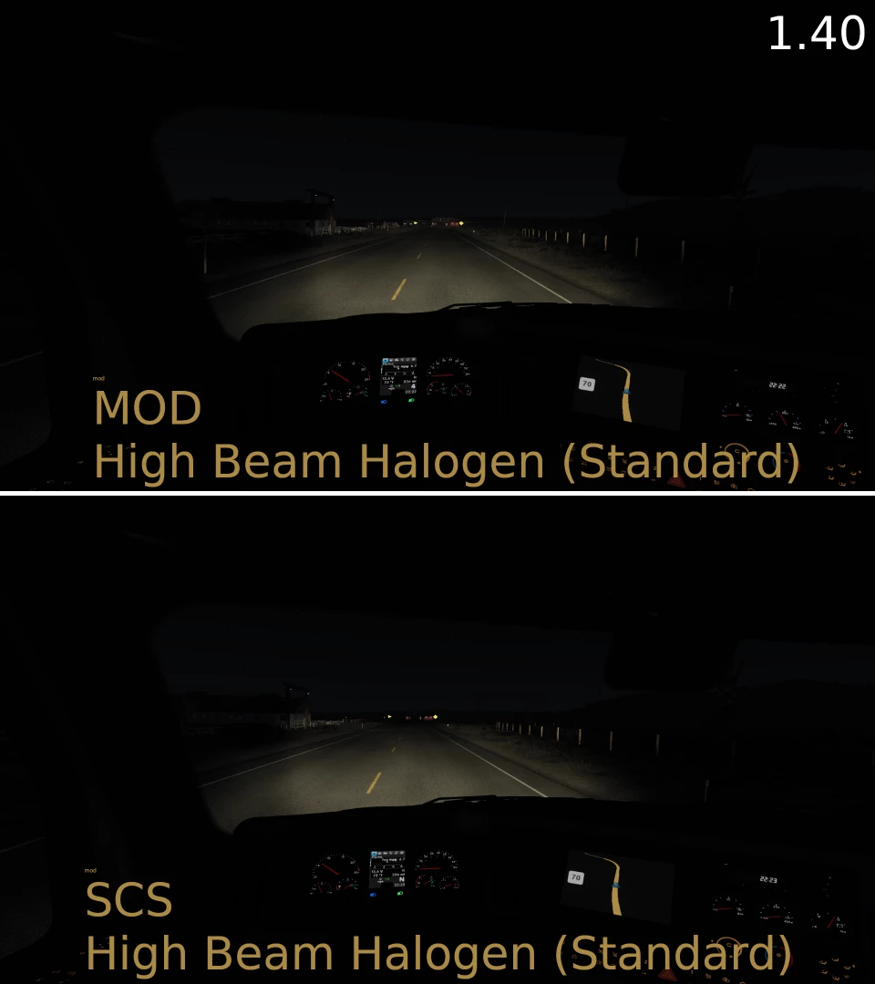 Headlight upgrade for new lighting system 1.0(v1.40) - ATS