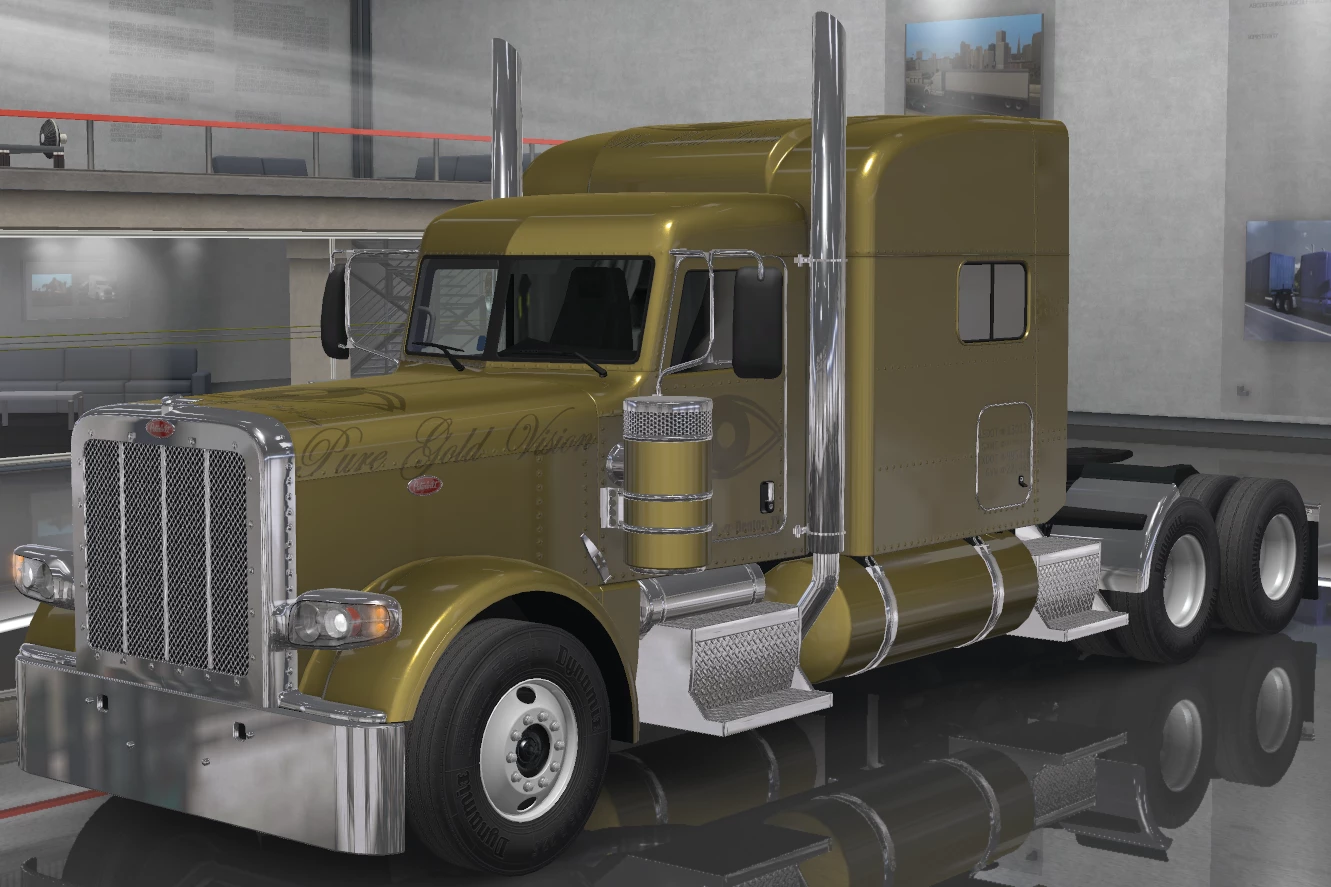 Pure Gold Vision Skins - Peterbilt 389 Ultra Cab Sleeper 3.1 - ATS