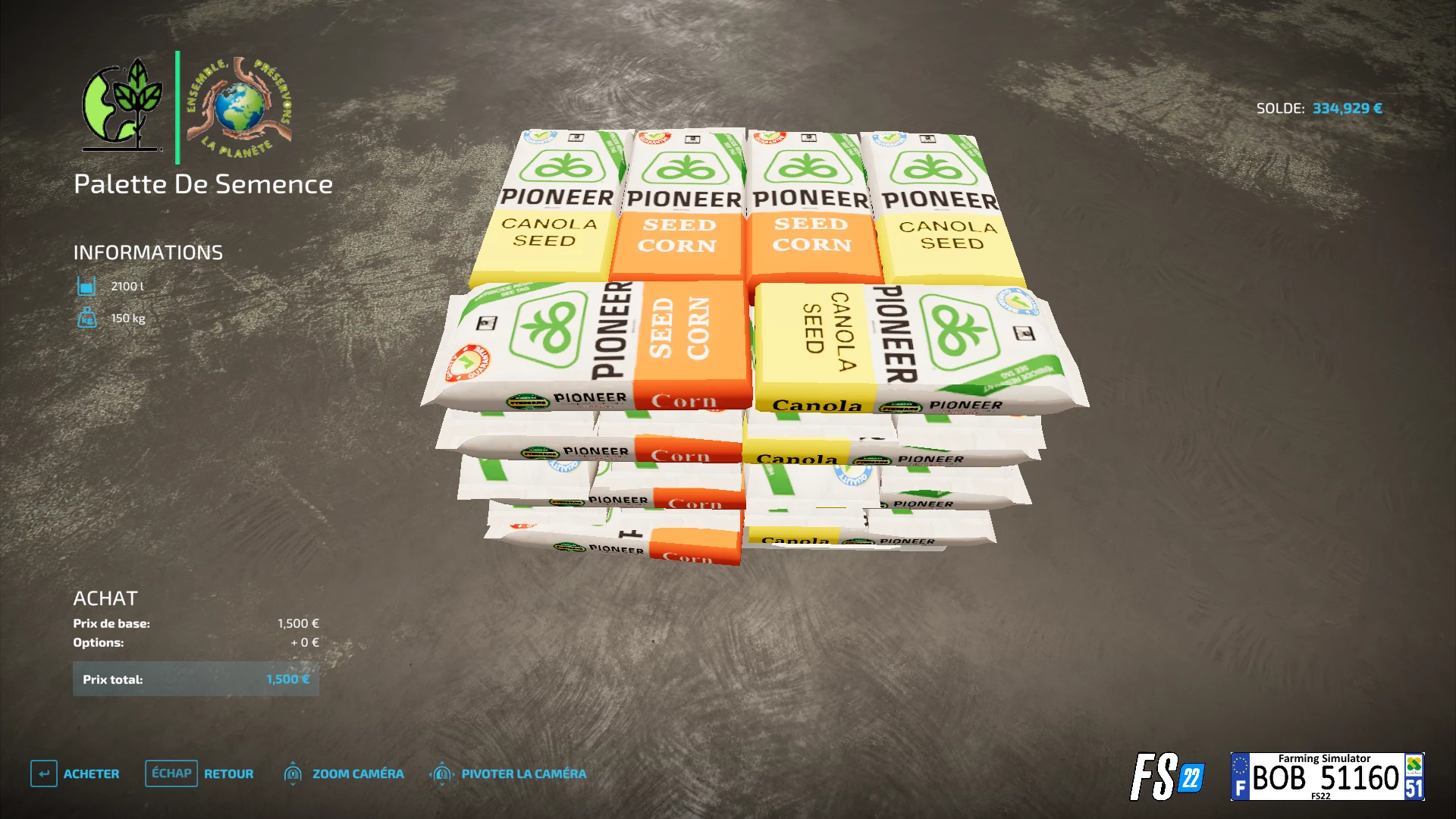 FS22 Fertilizer And Seed Pallet Bag By BOB51160 1.0.0.0 - FS 22