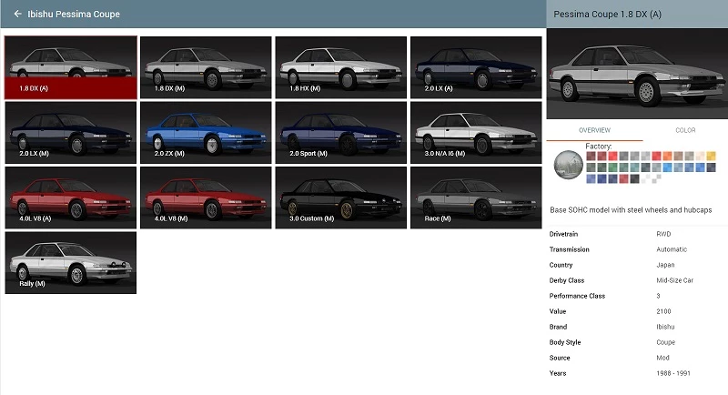IBISHU PESSIMA COUPE 1989 1.15 - BeamNG.drive