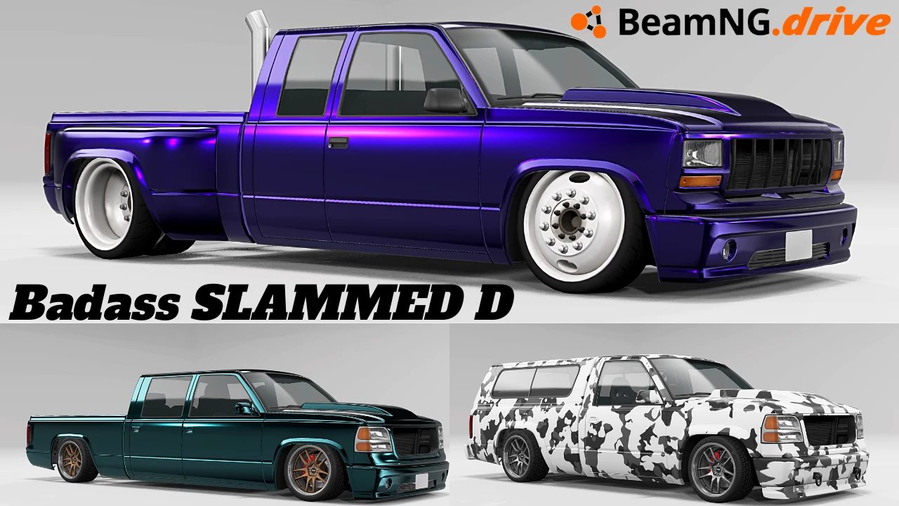 Badass Slammed D Series by "xXGameGlitchXx" 2.02 - BeamNG.drive