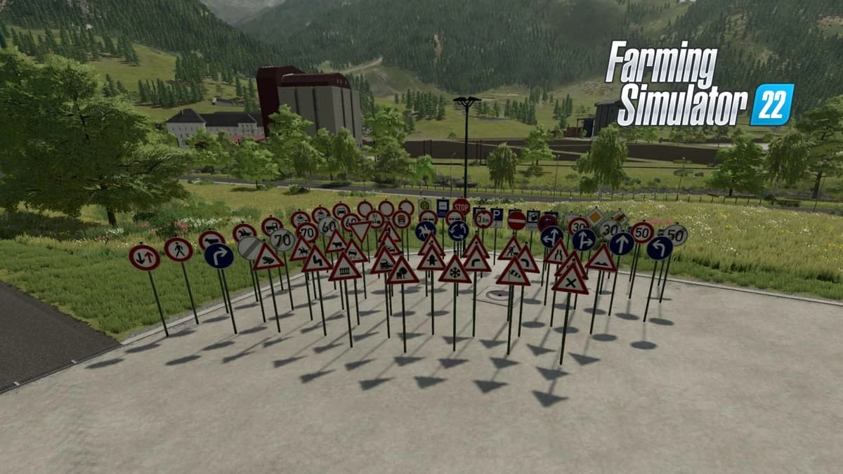 Road Sign Pack v 1.0.1 - FS 22