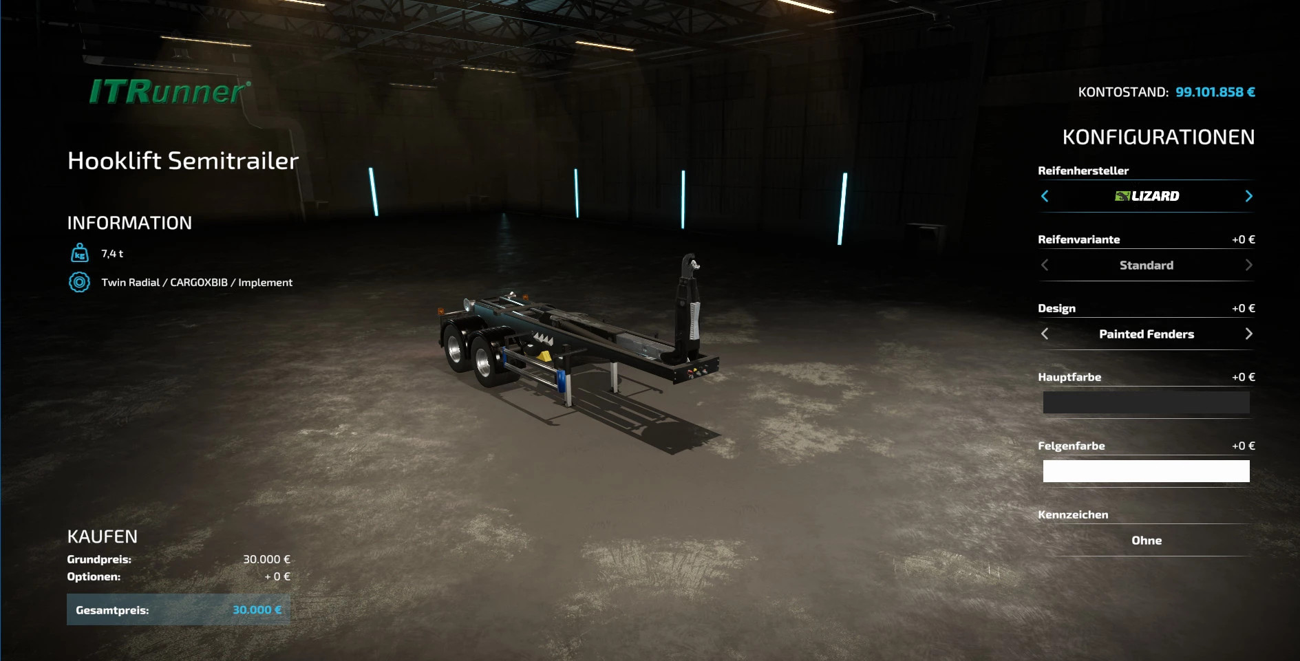 HookLift Sattle (SEMI ITRUNNER) v 1.0.3 - FS 22