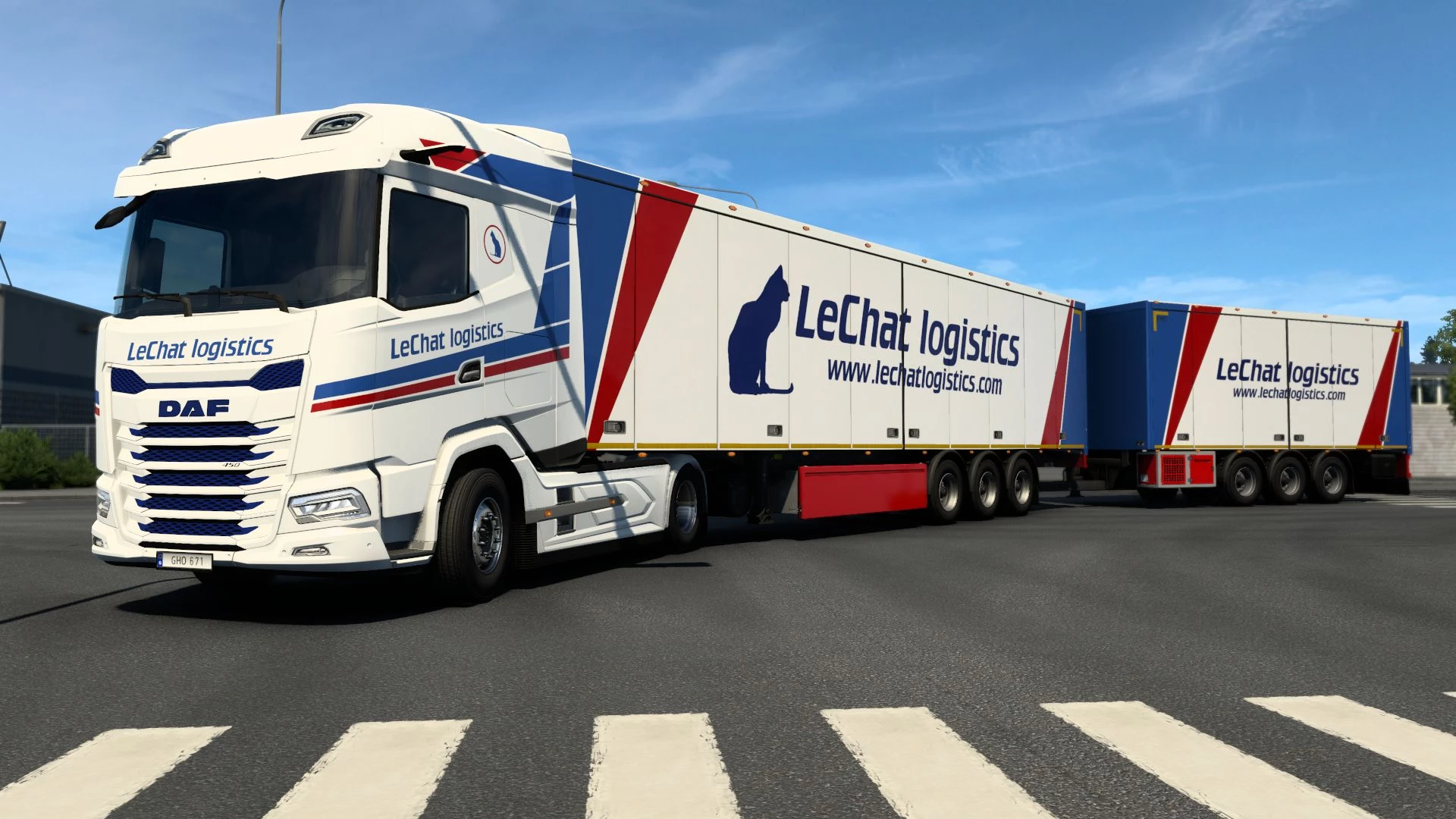 LeChat Logistics paintjob for DAF 2021 1.0 - ETS 2