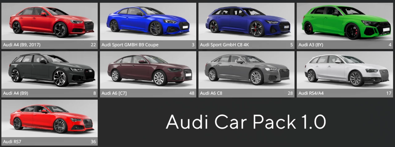 Audi car pack - BeamNG.drive Search - ModLand.net