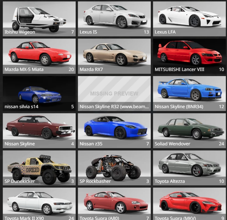 jdm car pack - BeamNG.drive Search - ModLand.net