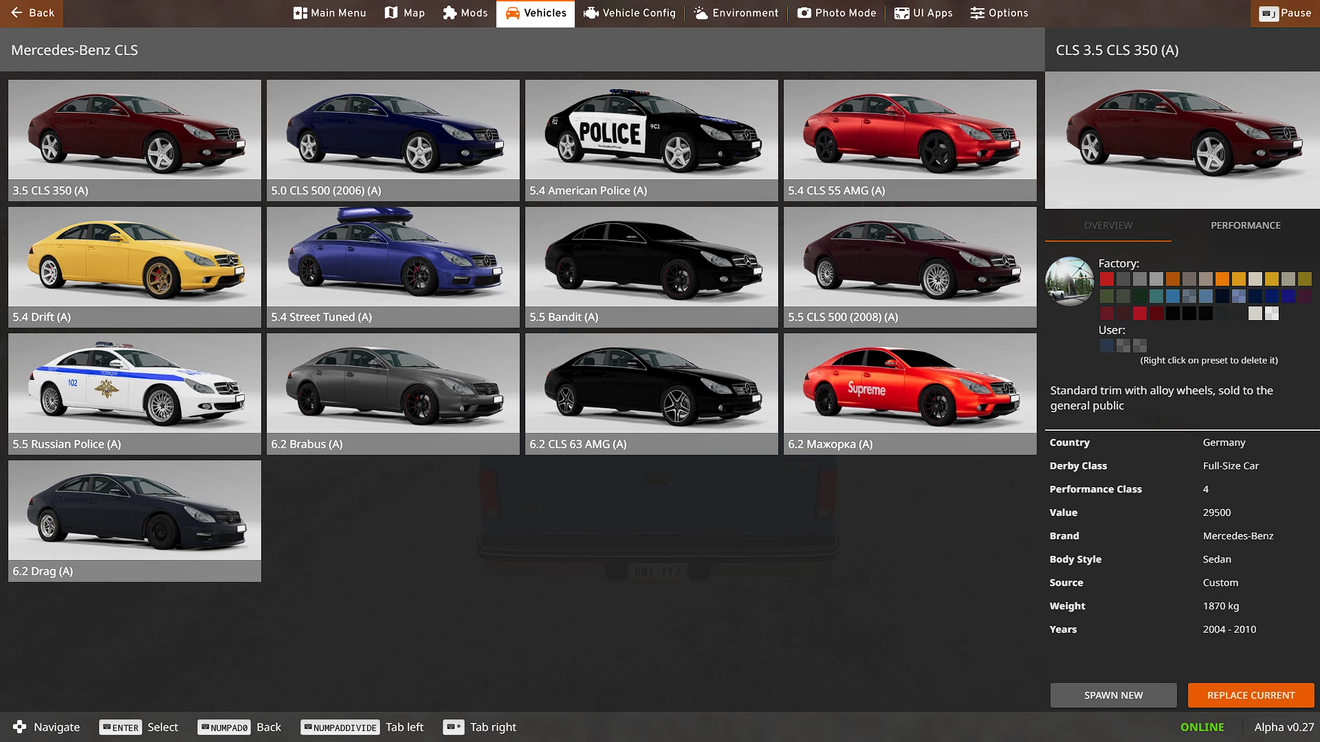 Mercedes-Benz CLS KDM 0.27 - BeamNG.drive