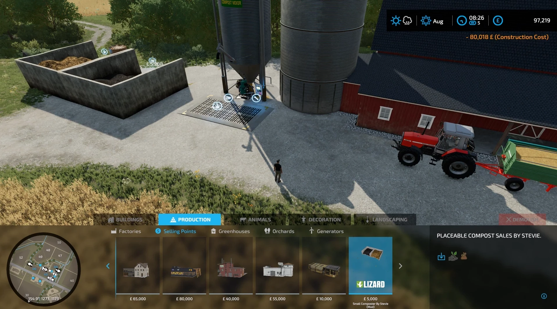 FS22 Placeable Small Composter By Stevie - FS 22