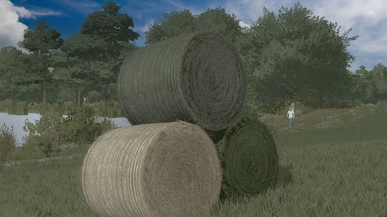 Textures of bales of straw, hay, grass v 1.0 - FS 22