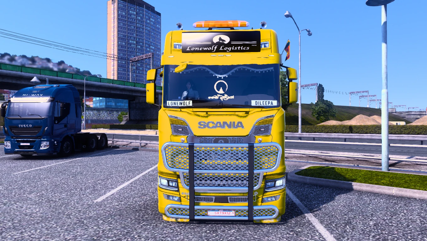 Namo Buddhaya Sticker On Windscreen Mod v1.0 - ETS 2