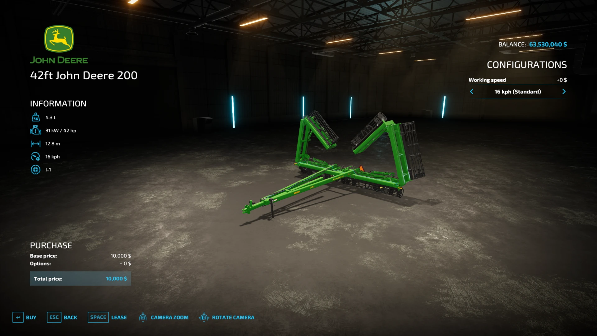 John Deere 200 Roller/Cultivator Converted from FS 19 1.0.0 - FS 22